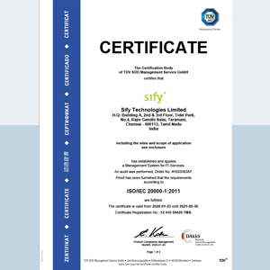Certifications | Sify Technologies
